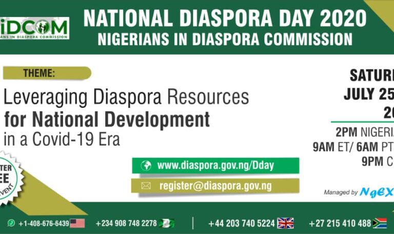COMMUNIQUE ISSUED AT THE END OF THE NATIONAL DIASPORA DAY CELEBRATION ...